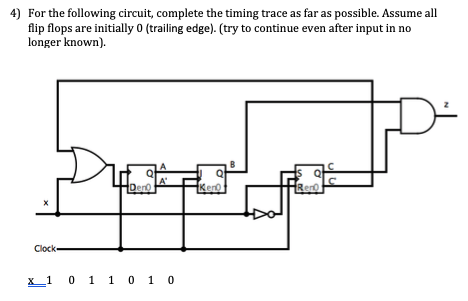 4) For the following circuit, complete the timing | Chegg.com