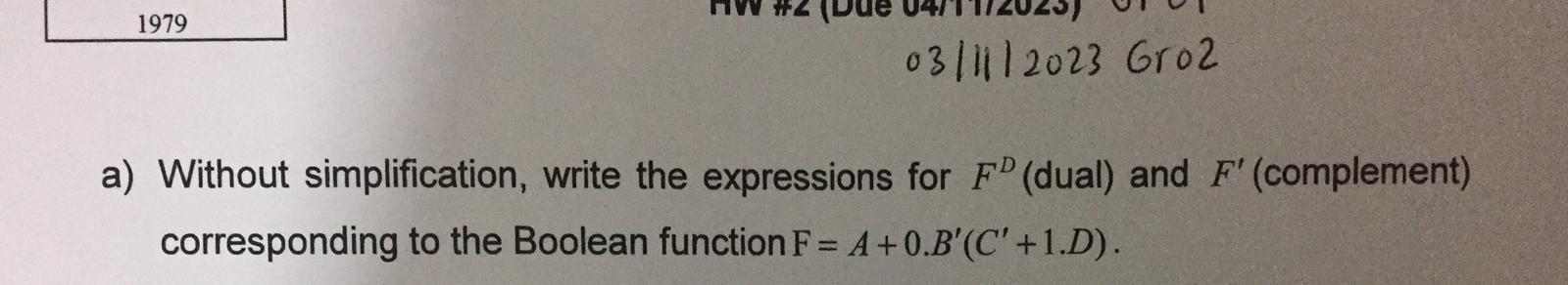 Solved a) Without simplification, write the expressions for | Chegg.com
