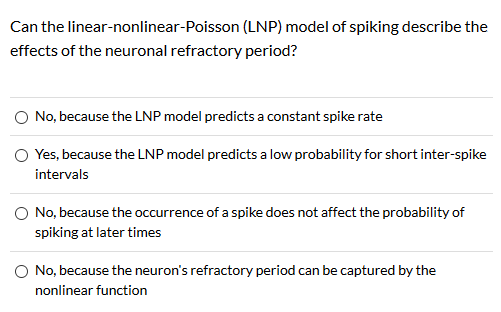 Solved Can The Linear Nonlinear Poisson Lnp Model Of