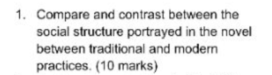1. Compare and contrast between the social structure | Chegg.com