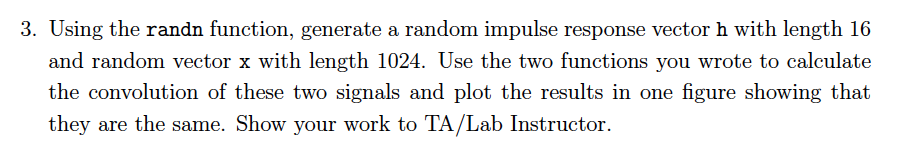 3. Using the randn function, generate a random | Chegg.com