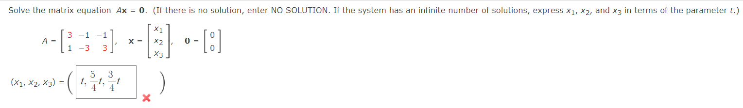Solved A=[31−1−3−13],x=⎣⎡x1x2x3⎦⎤,0=[00] | Chegg.com