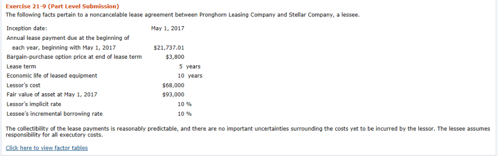 Solved Exercise 21-9 (Part Level Submission) The following | Chegg.com