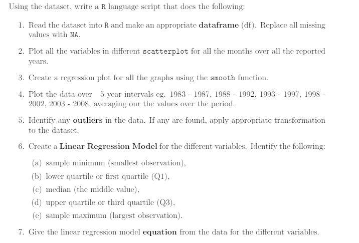 Solved Data Set Code: Year Month MEI CO2 CH4 N2O CFC-11 | Chegg.com