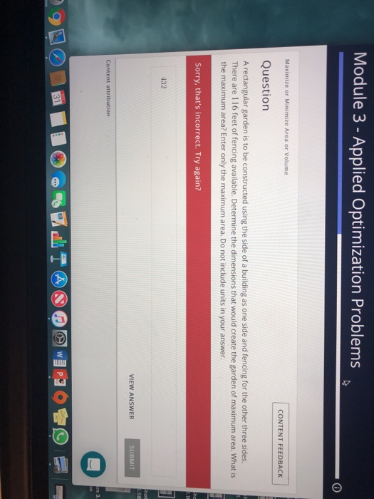 Solved Module 3 -Applied Optimization Problems Maximize or | Chegg.com