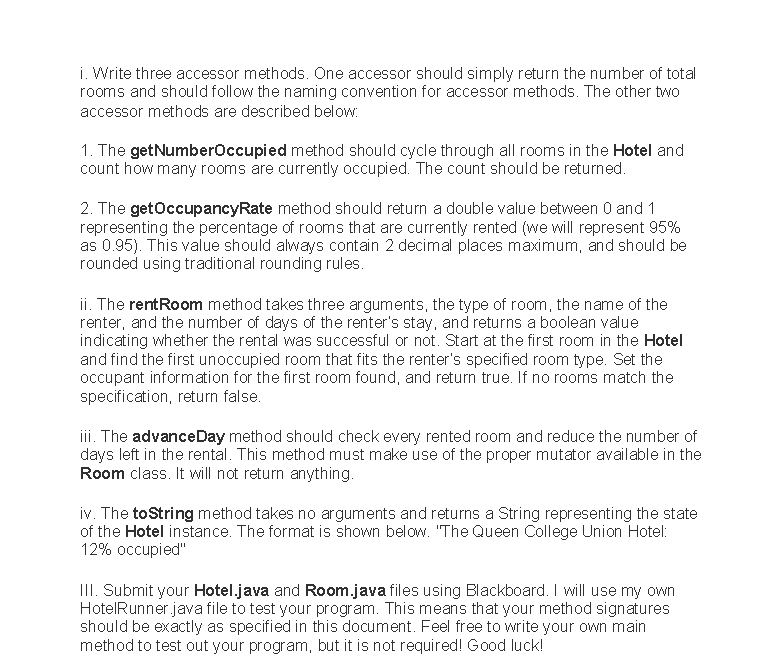 Solved Project 11: Hotel Reservations In this Java | Chegg.com