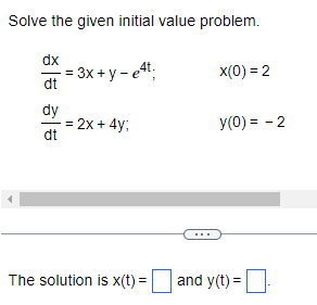Solved Solve the given initial value | Chegg.com