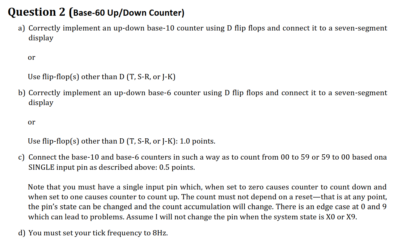 Question 2 (Base-60 Up/Down Counter) a) Correctly | Chegg.com