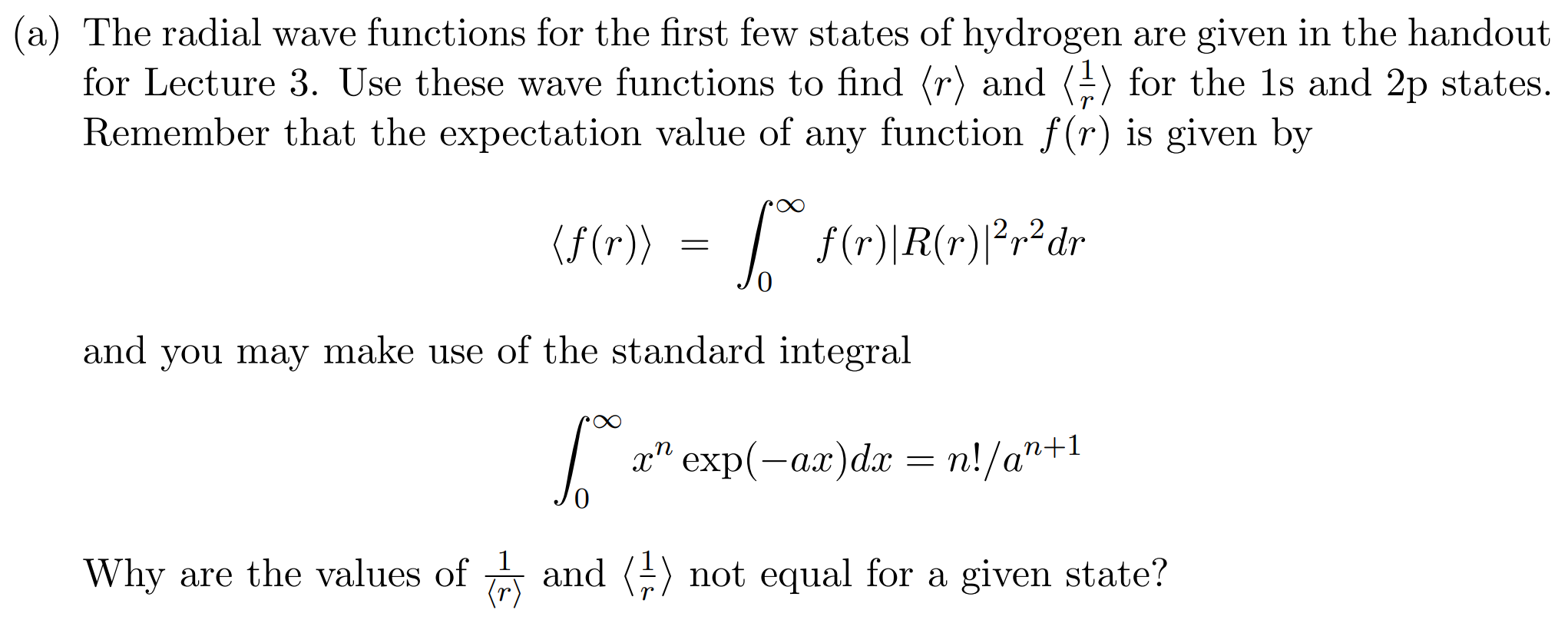 Solved (a) The radial wave functions for the first few | Chegg.com
