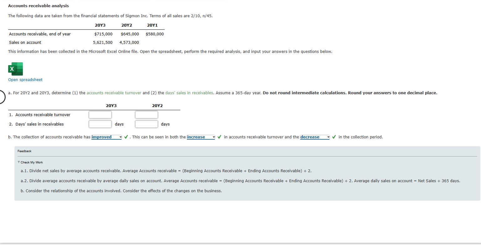 Solved Accounts receivable analysisThe following data are | Chegg.com