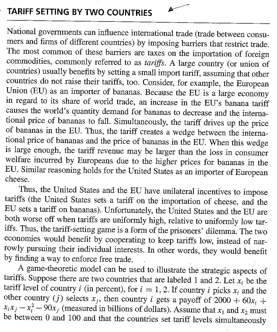 Solved Examine the infinitely repeated tariff-setting game, | Chegg.com