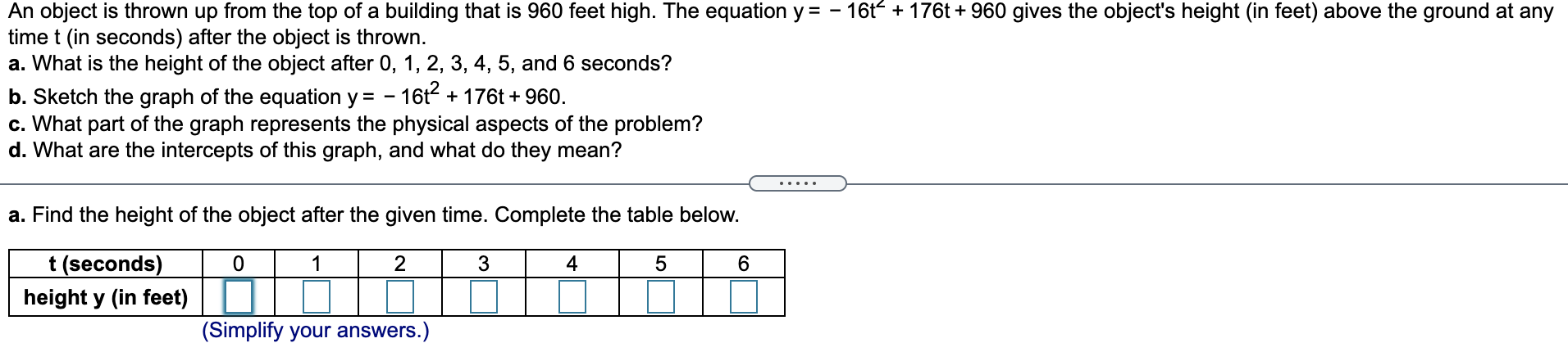 Solved An object is thrown up from the top of a building | Chegg.com
