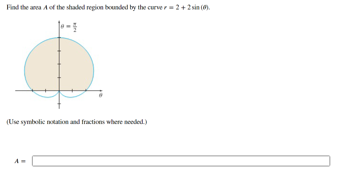 Solved Find the area \\( A \\) of the shaded region bounded | Chegg.com