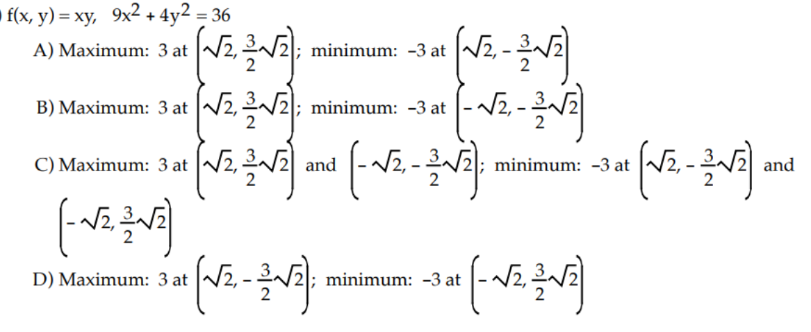 Solved Find the extreme values of the function subject to | Chegg.com
