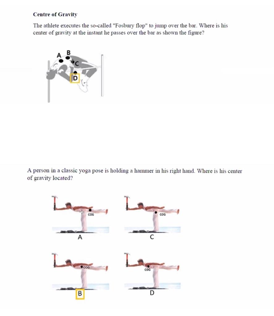 Solved How can I find the COG of the human body ( in | Chegg.com