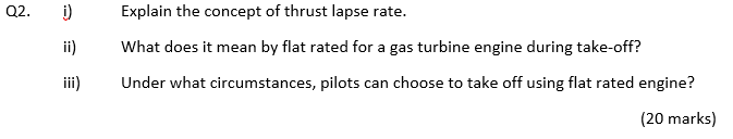 Solved Q2. i) Explain the concept of thrust lapse rate. What | Chegg.com