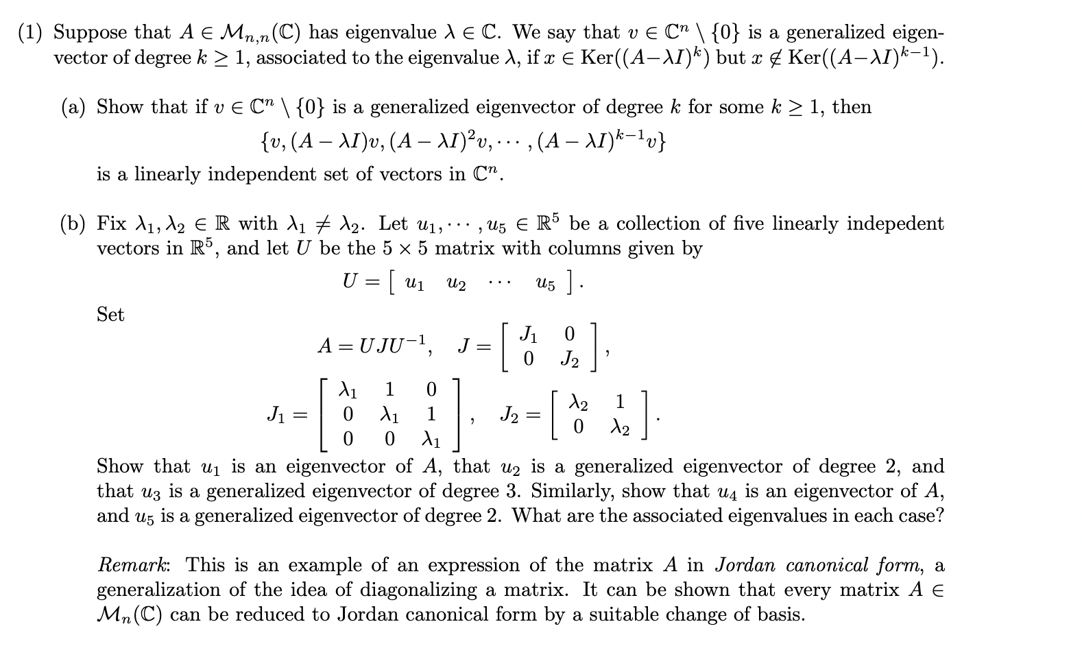 Solved this is a linear algebra question. let n>=2 ﻿be | Chegg.com