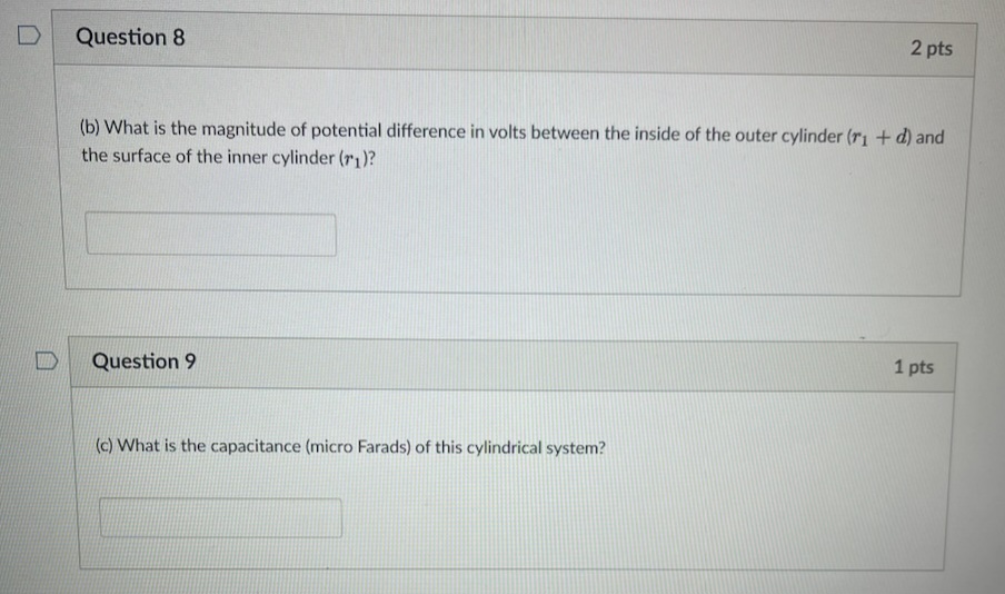 Solved (Next three questions) We have 2 charged cylinders | Chegg.com