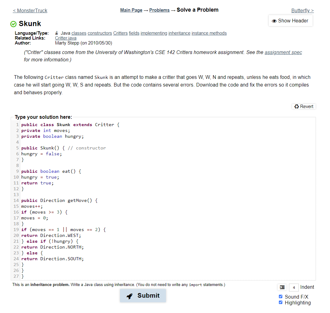 ("Critter" classes come from the University of | Chegg.com