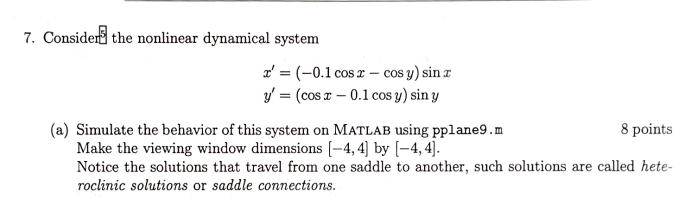 Solved Consider5 ﻿the nonlinear dynamical | Chegg.com