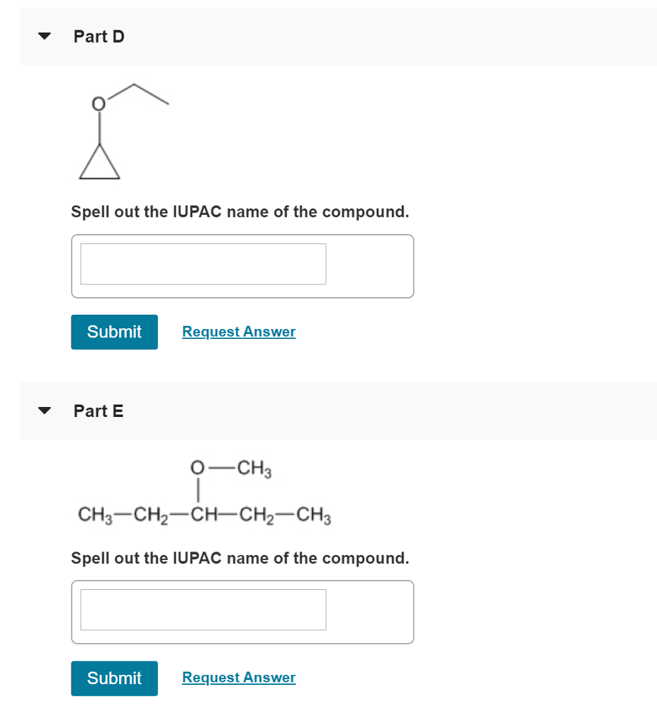 Solved Part D Spell out the IUPAC name of the compound | Chegg.com