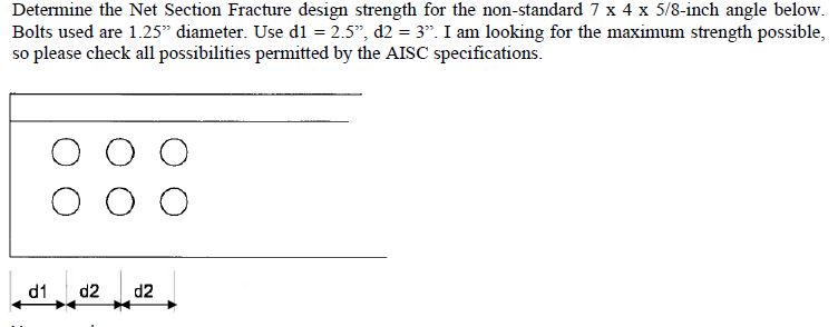 Solved Determine the Net Section Fracture design strength | Chegg.com