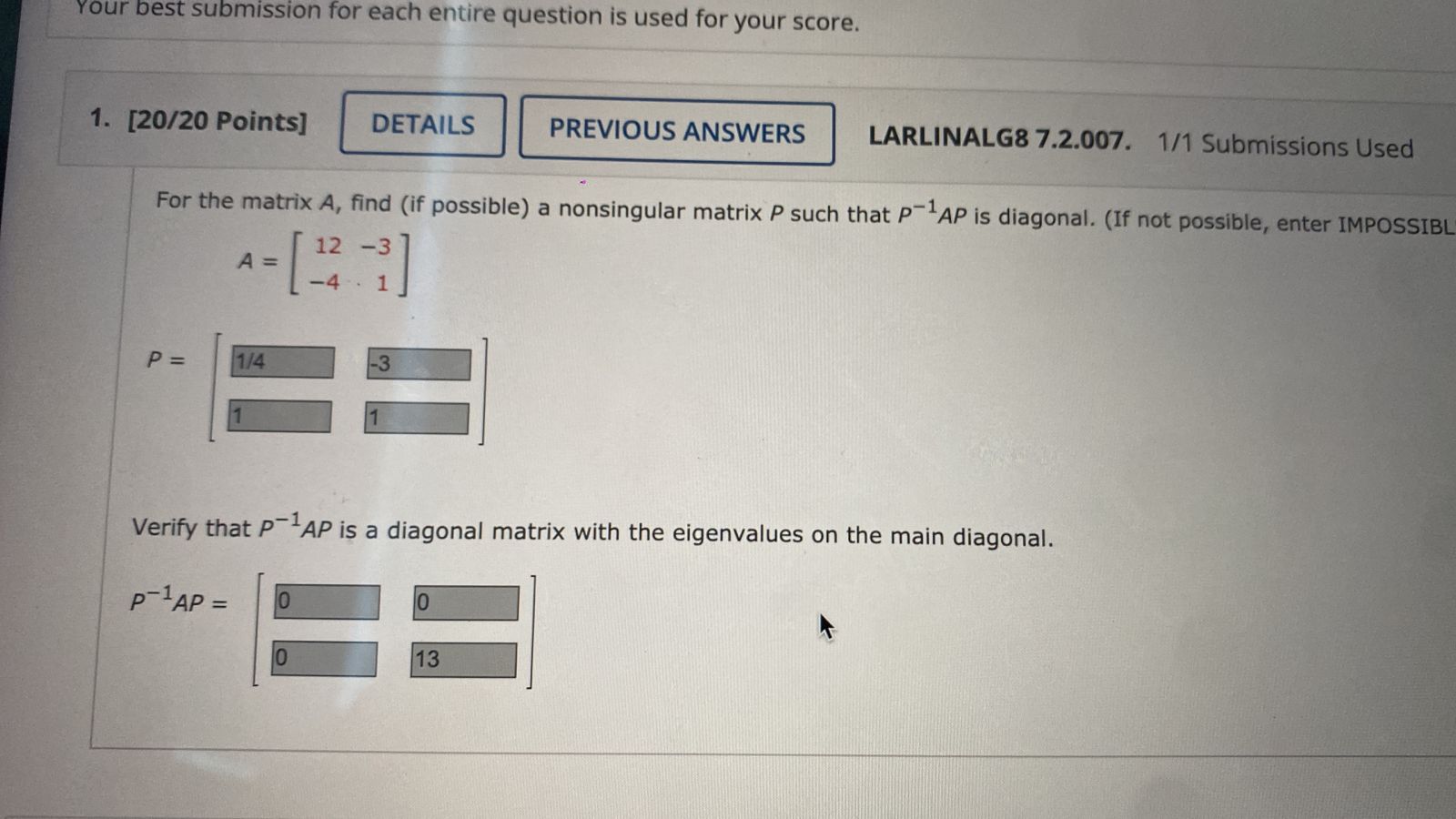 Solved For The Matrix A Find If Possible A Nonsingular 