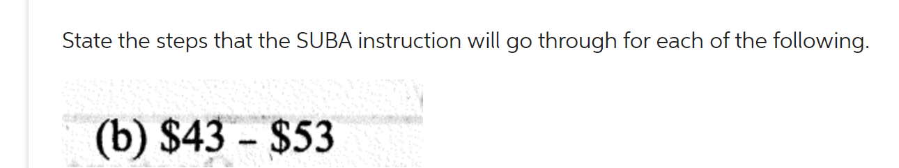 Solved State the steps that the SUBA instruction will go | Chegg.com