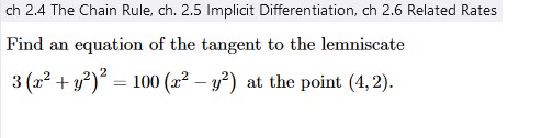 ch 2.4 The Chain Rule, ch. 2.5 Implicit | Chegg.com