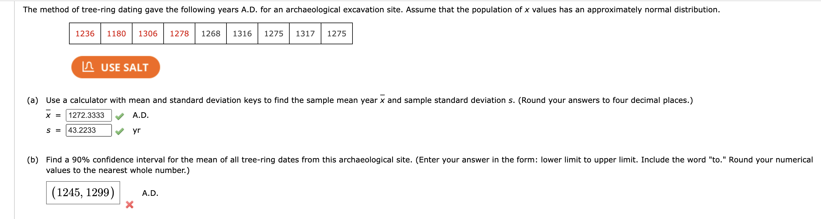 (a) Use a calculator with mean and standard deviation | Chegg.com