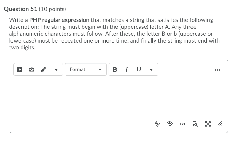 Solved Question 51 10 Points Write A Php Regular 