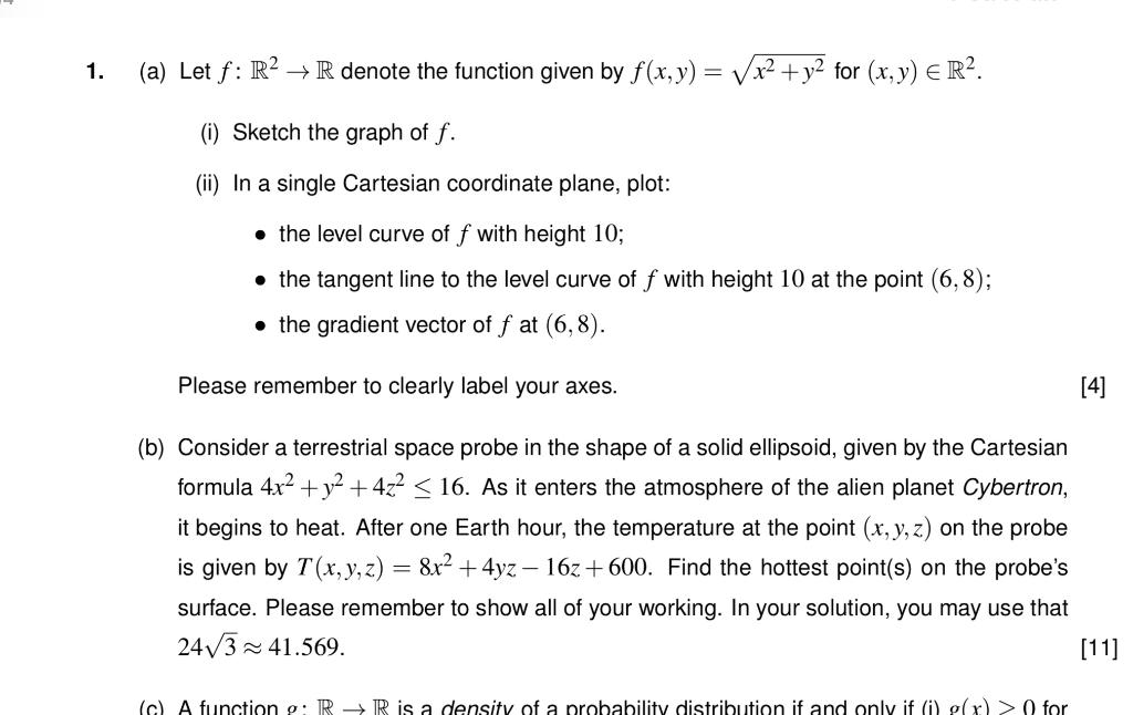 Solved (a) Let f:R2→R denote the function given by | Chegg.com