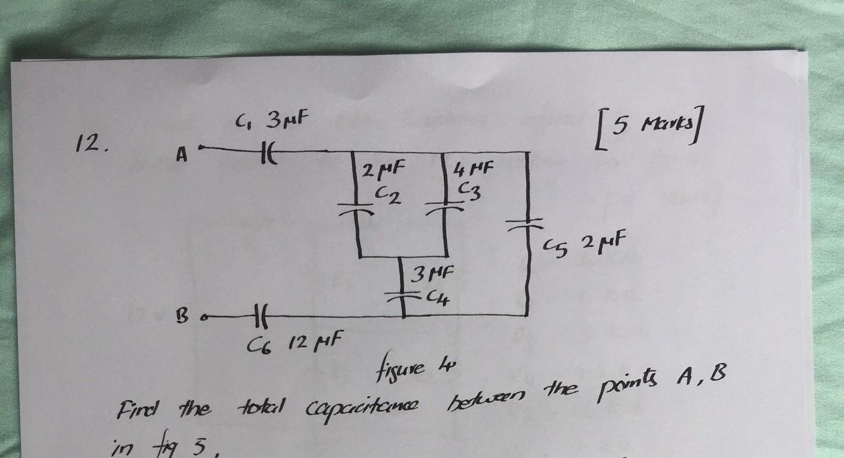 Solved Find the tokal capacitance between the points A,B in | Chegg.com