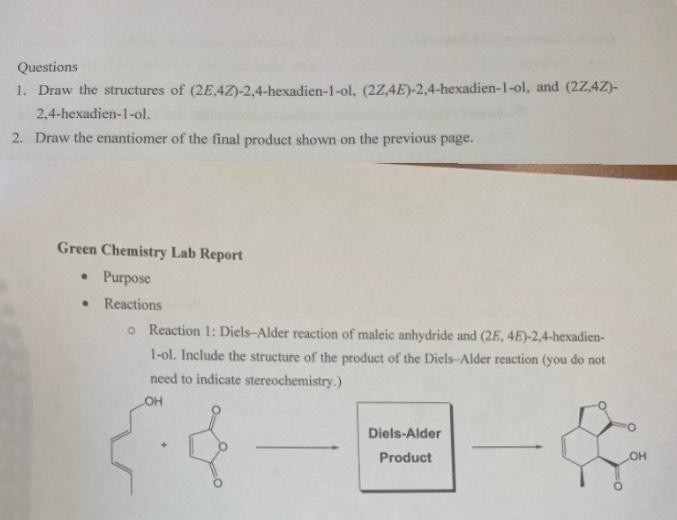 Solved Questions 1. Draw the structures of | Chegg.com