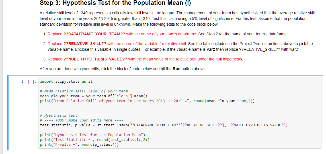 Step 3: Hypothesis Test for the Population Mean (I) A | Chegg.com