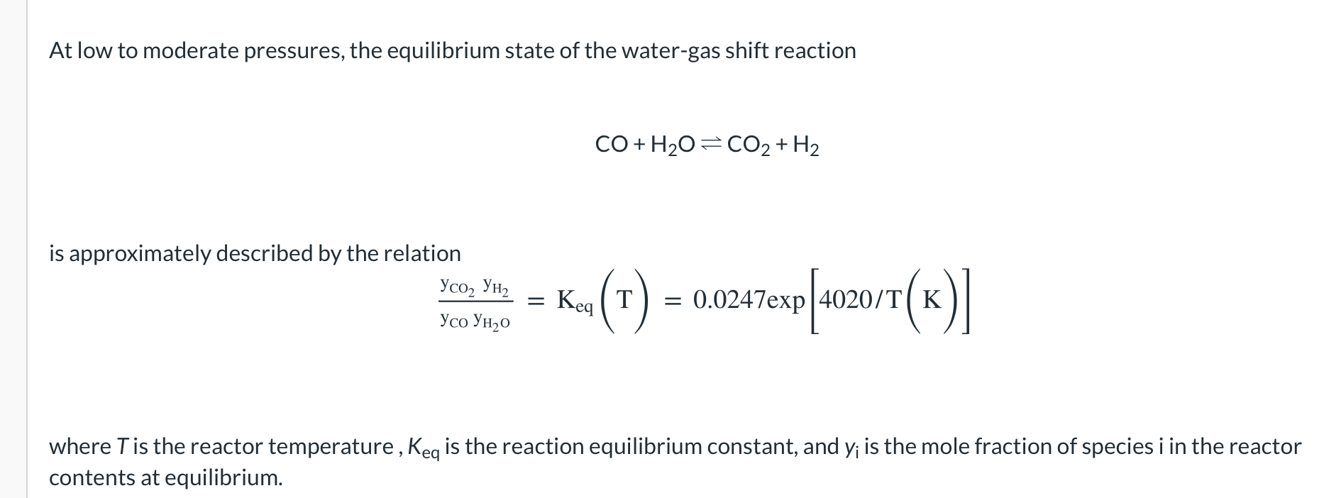 Solved The feed to a batch shift reactor contains 10.0 | Chegg.com