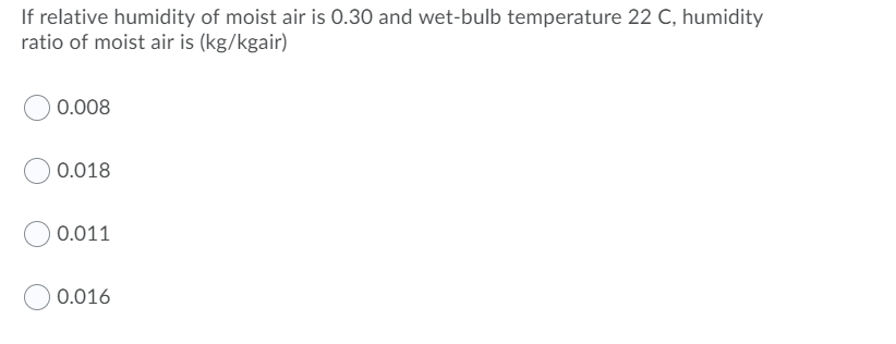 Solved If relative humidity of moist air is 0.30 and | Chegg.com