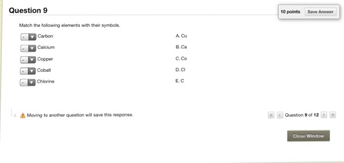 Solved Question 9 Match the following elements with their | Chegg.com