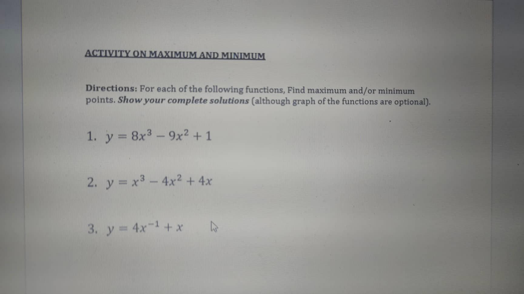 Solved Directions: For each of the following functions, Find | Chegg.com
