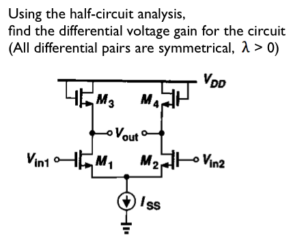 Solved Using the half-circuit analysis, find the | Chegg.com