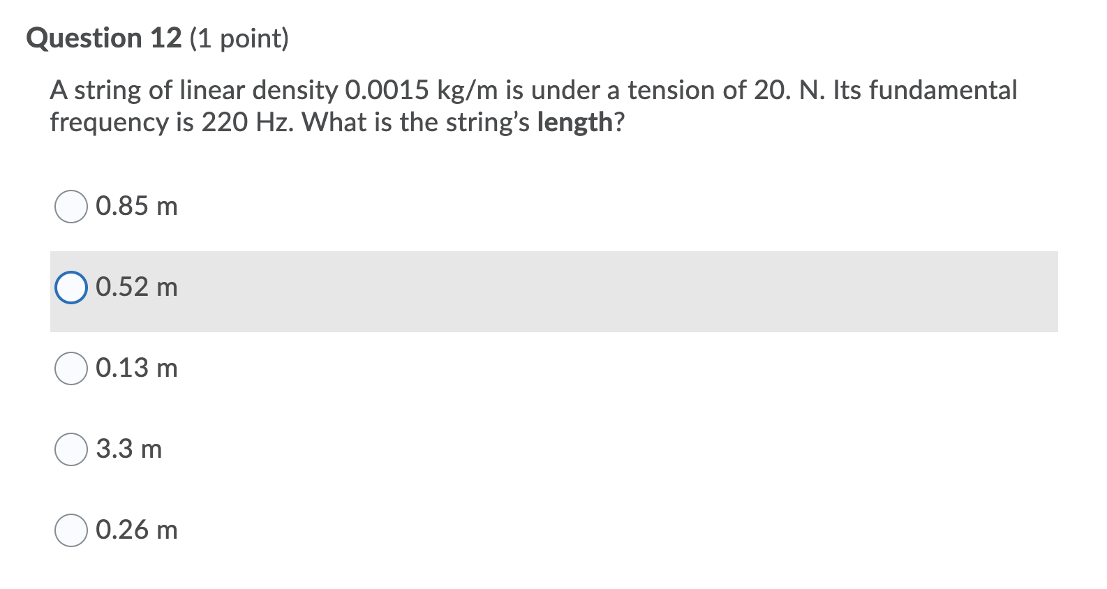 Solved Question 12 (1 point) A string of linear density | Chegg.com