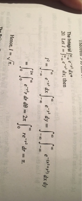 Solved The Integral integral^infinity_- infinity e^-x^2 dx^* | Chegg.com