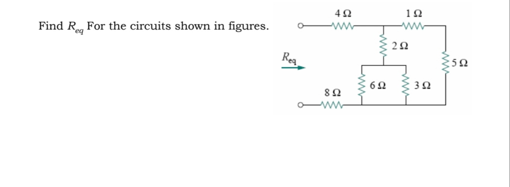 Solved 4Ω 1Ω ΑΛΛΗ Find Req For the circuits shown in | Chegg.com