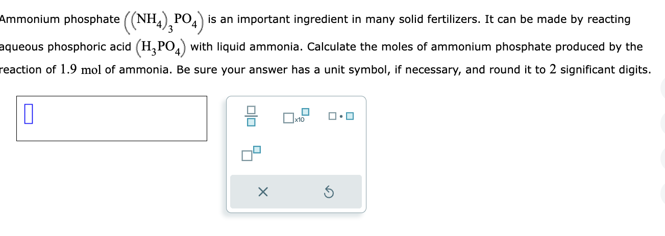 Solved Ammonium phosphate ((NH4)3PO4) is an important | Chegg.com
