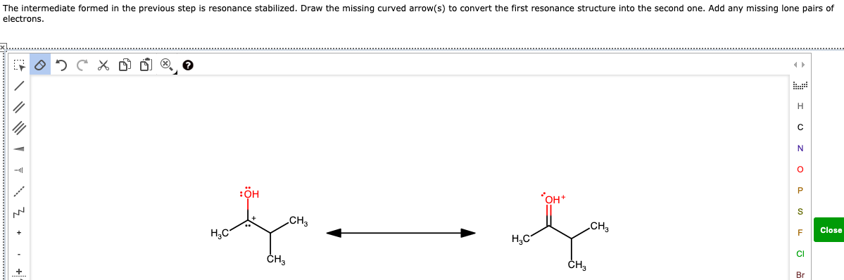 Solved The intermediate formed in the previous step is | Chegg.com