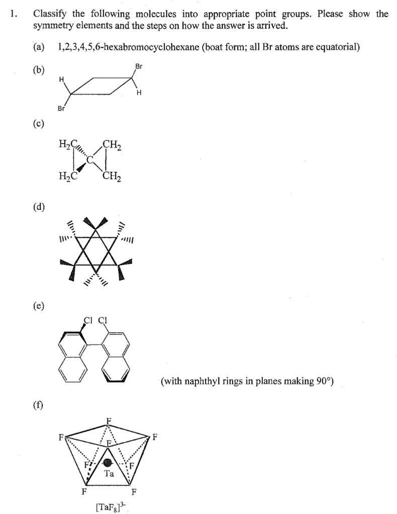 Solved Classify the following molecules into appropriate | Chegg.com