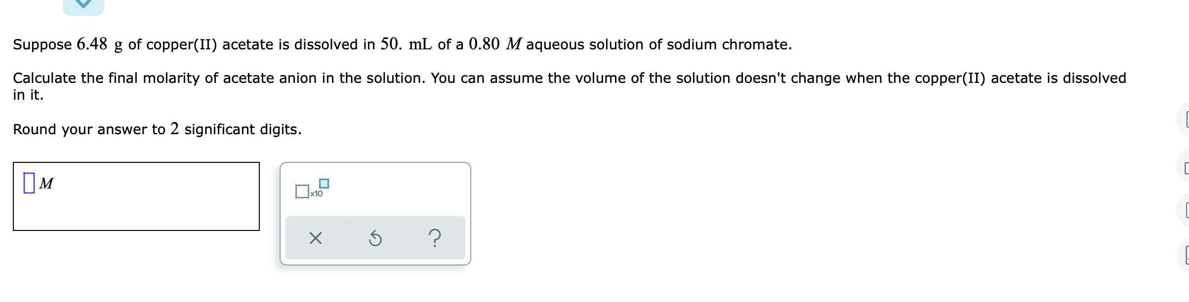Solved Suppose 6.48 g of copper(II) acetate is dissolved in | Chegg.com