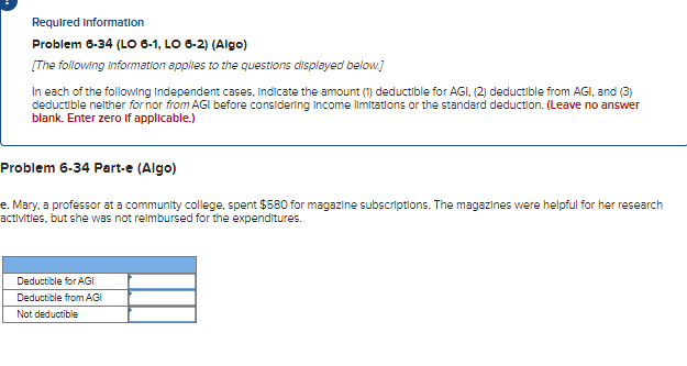 Solved Required Information Problem 6-34 (LO 6-1, LO 6-2) | Chegg.com Solved Required Information Problem 6-34 (LO 6-1, LO 6-2) | Chegg.com