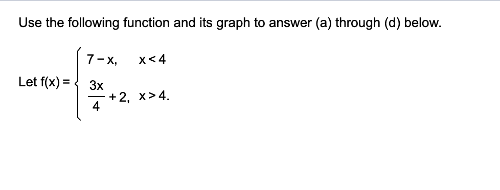 Use the following function and its graph to answer | Chegg.com
