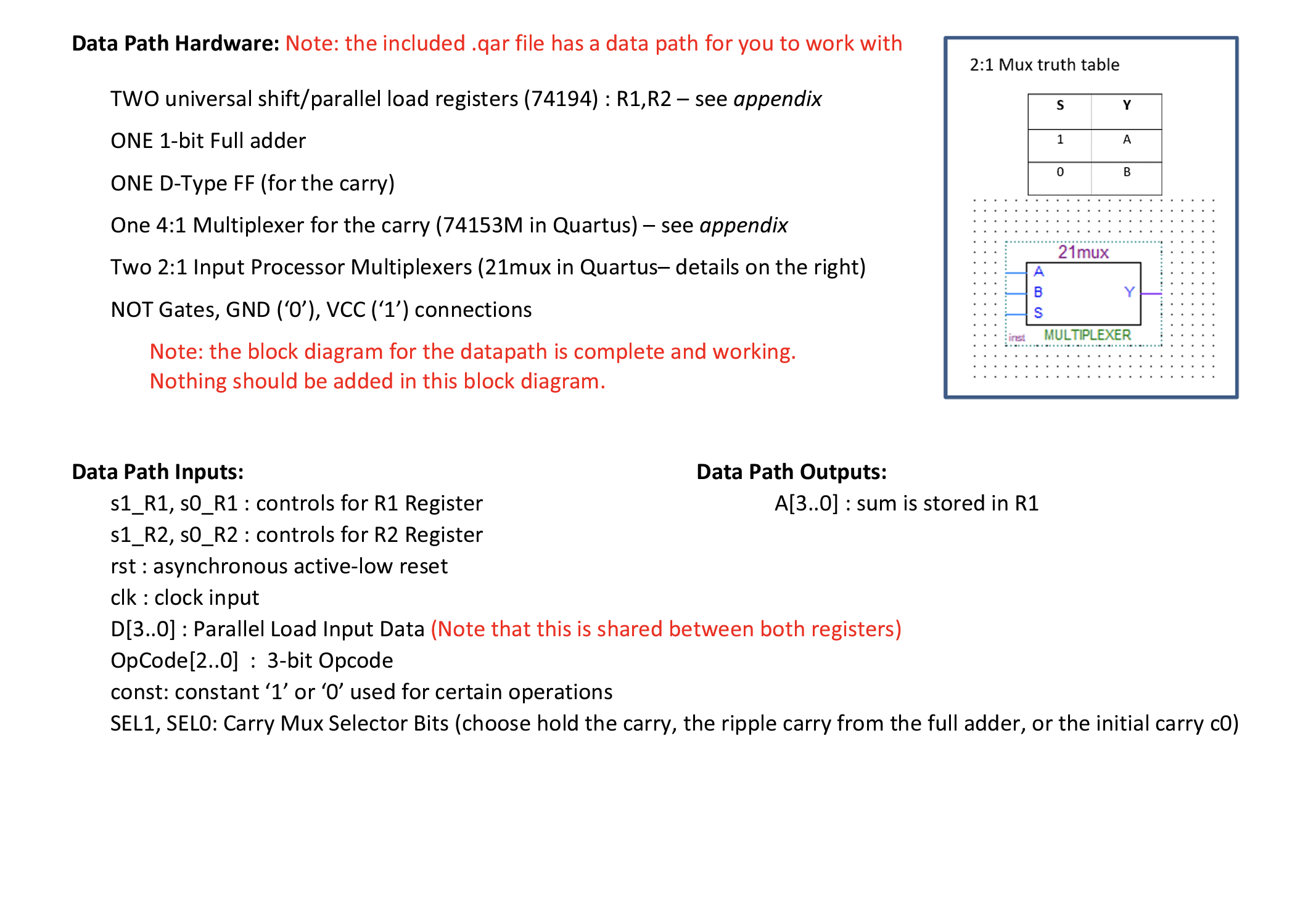 Solved Design Specifications Design A Serial Arithmetic